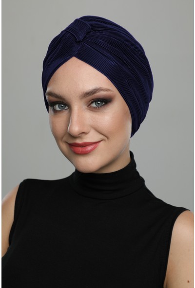 Fidan Bone Çapraz Plise Bantlı Astarlı Hazır Bone