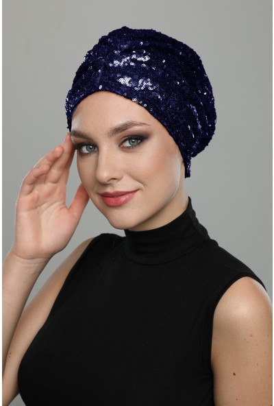 Fidan Bone Payetli Astarlı Hazır Bone