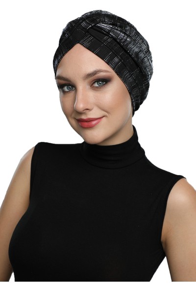 Fidan Bone Noktalı Çapraz Astarlı Hazır Türban Tesettür Bone