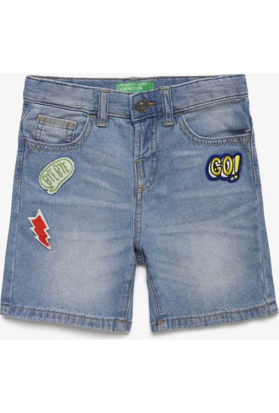 United Colors Of Benetton Erkek Çocuk Aplike Detaylı Jean Bermuda Şort United Colors Of Benetton Erkek Çocuk Aplike Detaylı Jean Bermuda Şort
