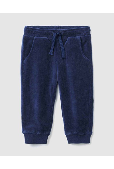 United Colors Of Benetton Kız Çocuk Cebi Işlemeli Kadife Eşofman Altı