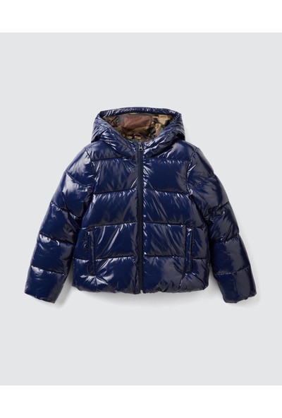 United Colors Of Benetton Kız Çocuk Ekose Atkılı Dolgulu Mont