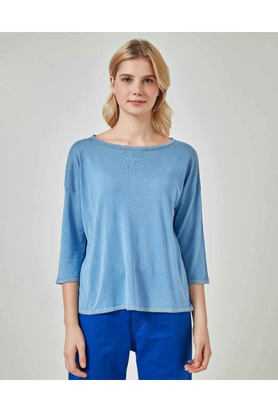United Colors Of Benetton Ipek Karışımlı Kayık Yaka Triko