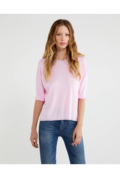 United Colors Of Benetton Ipek Karışımlı Kayık Yaka Triko
