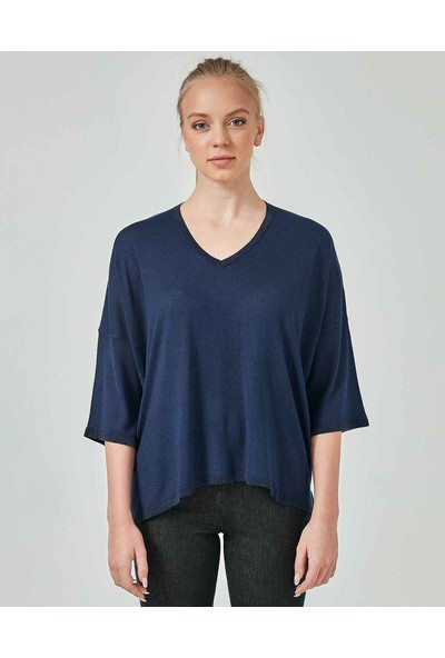 United Colors Of Benetton Ipek Karışımlı V Yaka Triko