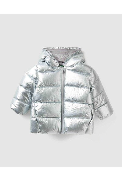 United Colors Of Benetton Kız Çocuk Kulak Aplikeli Dolgulu Mont