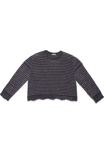 United Colors Of Benetton Kız Çocuk Metal Ip Detaylı Kazak