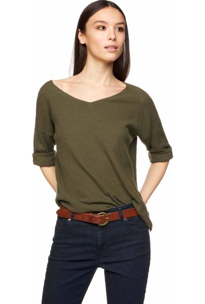 United Colors Of Benetton Pamuk ve Keten Karışımlı Triko United Colors Of Benetton Pamuk ve Keten Karışımlı Triko
