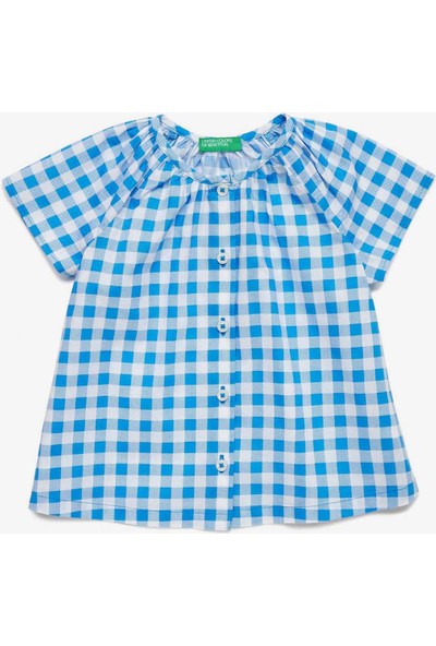 United Colors Of Benetton Kız Çocuk Renkli Kareli Bluz