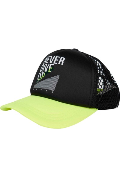 United Colors Of Benetton Slogan Yazılı Fosforlu Detaylı Kep