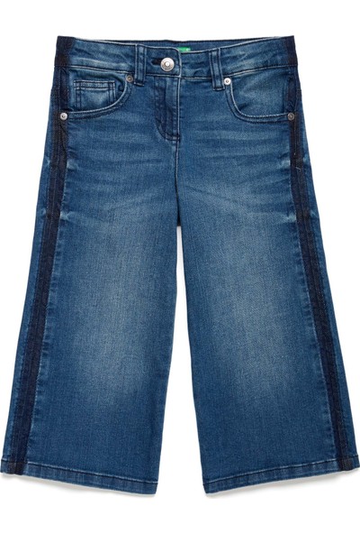 United Colors Of Benetton Kız Çocuk Yıkamalı Jean Pantolon