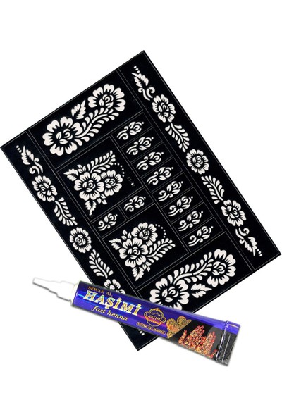 Haşimi Geçici Dövme Hint Kınası Deseli Siyah Haşimi Geçici Dövme Hint Kınası Deseli Siyah