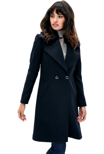 Dewberry Z6643 Kadın Kaban-Lacivert