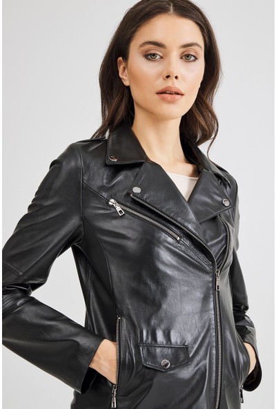 Deri Company Kadın Deri Mont Elsa Siyah 211532