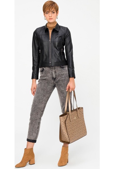 Deri Company Kadın Deri Mont Tina Siyah 211522