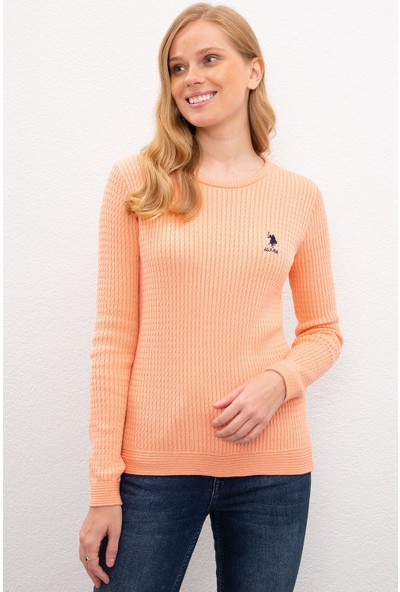 U.S. Polo Assn. Kadın Pembe Triko Kazak Basic 50224703-VR047 U.S. Polo Assn. Kadın Pembe Triko Kazak Basic 50224703-VR047