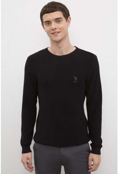 U.S. Polo Assn. Erkek Siyah Triko Kazak