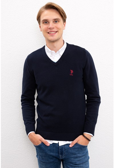 U.S. Polo Assn. Erkek Lacivert Triko Kazak Basic 50224890-VR033 U.S. Polo Assn. Erkek Lacivert Triko Kazak Basic 50224890-VR033