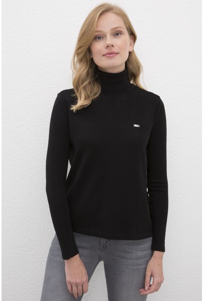 U.S. Polo Assn. Kadın Siyah Triko Kazak 50225229-VR046