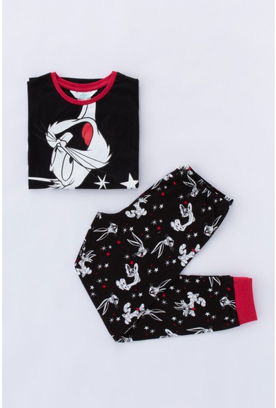 Penti Siyah Erkek Çocuk Bugs Bunny 2'li Pijama Takımı