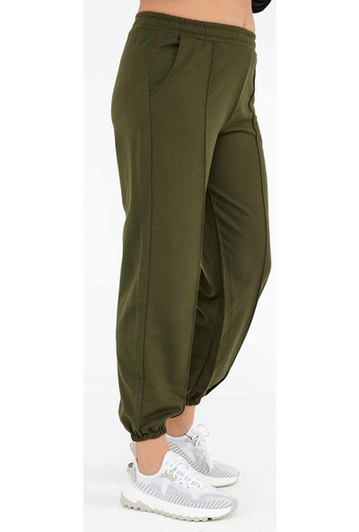 Siyezen Büyük Beden Haki Yeşili Cepli Eşofman 50