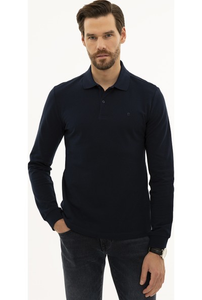 Pierre Cardin Erkek Lacivert Slim Fit Polo Yaka Sweatshirt 50233280-VR033 Pierre Cardin Erkek Lacivert Slim Fit Polo Yaka Sweatshirt 50233280-VR033