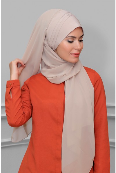 Hürrem Kadın Bej Üç Çapraz Bone Şal
