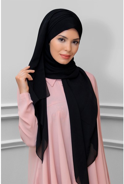 Hürrem Kadın Siyah Üç Çapraz Bone Şal