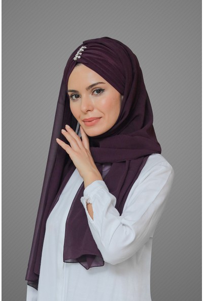 Hürrem Kadın Mürdüm Pratik Taşli Şal