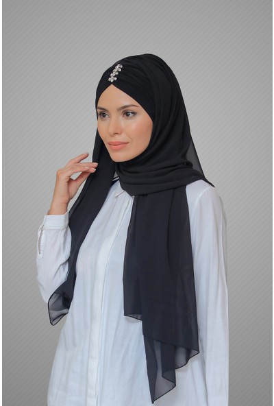 Hürrem Kadın Siyah Pratik Taşli Şal
