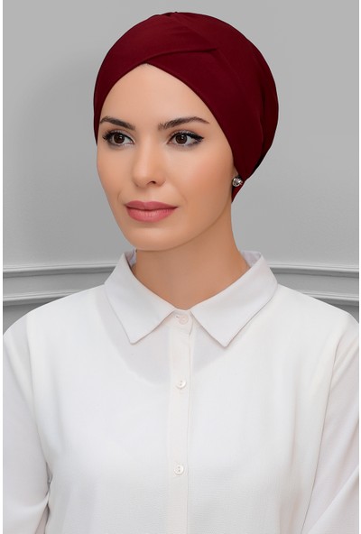 Hürrem Kadın Bordo Pratik Çapraz Bone
