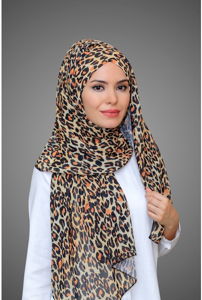 Hürrem Kadın Gold Leopar Desenli Bone Şal