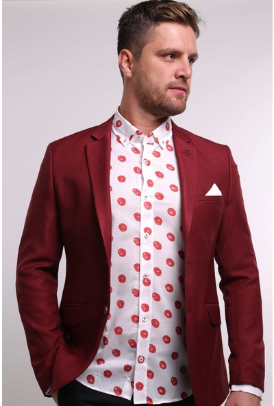 İntersivin Slim Fit Bordo Tek Ceket İntersivin Slim Fit Bordo Tek Ceket