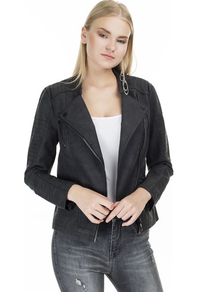 Only Onlava Suni Deri Ceket Kadın Deri Ceket 15102997