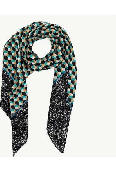 Yargıcı Kadın Karma Desenli Kare Ipek Eşarp