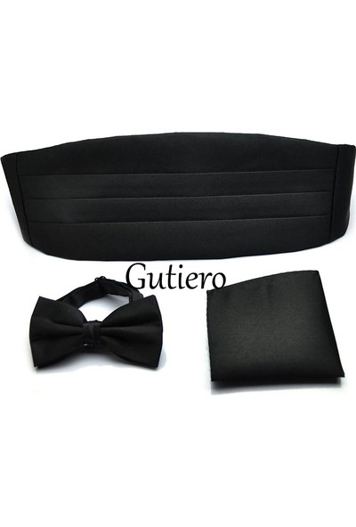 Gutiero SiyahPapyonKuşakTakımı-DamatlıkKemerSeti