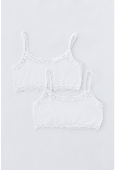 Penti Beyaz Teen W Lace 2'li Yarım Atlet