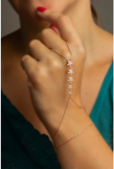 By Barun Beyaz Taşlı Yıldızlı Şahmeran - Rose By Barun Beyaz Taşlı Yıldızlı Şahmeran - Rose