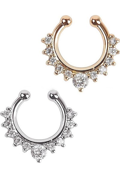 VipBT İkili Set Burun Septum Hızma Kıkırdak Küpe Sahte Fake Piercing VipBT İkili Set Burun Septum Hızma Kıkırdak Küpe Sahte Fake Piercing