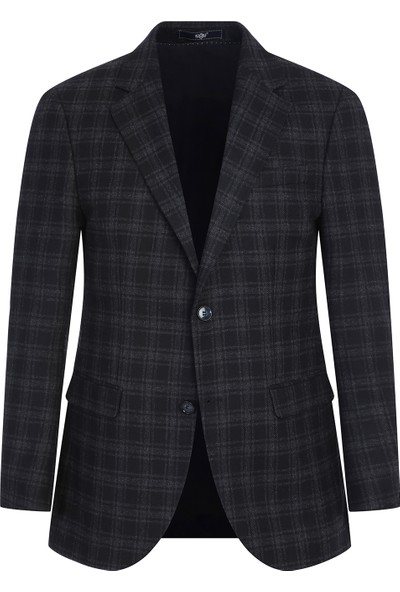 Kiğılı Klasik Yünlü Ekose Ceket