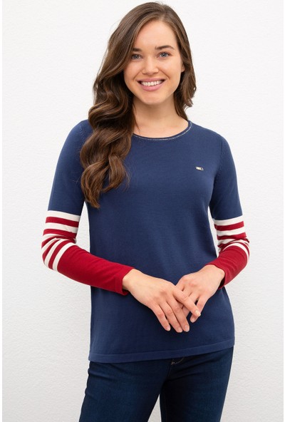 U.S. Polo Assn. Kadın Mavi Triko Kazak 50223958-VR028