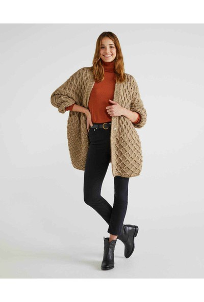 United Colors Of Benetton Desenli Örgü Kalın Hırka