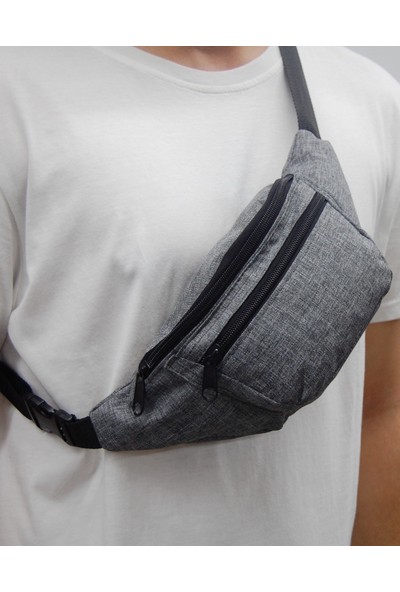 Moda West Gri Askılı Çapraz Omuz ve Bel Çantası