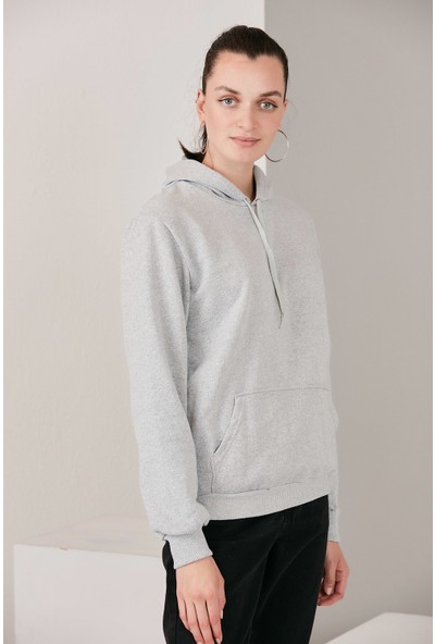 Catspy Gri Basic Örme Sweatshirt Catspy Gri Basic Örme Sweatshirt