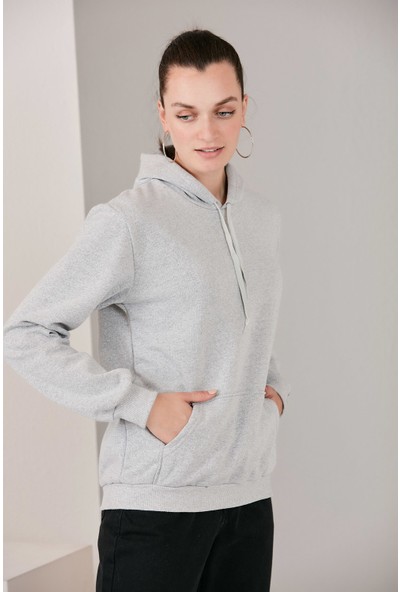 Catspy Gri Basic Örme Sweatshirt Catspy Gri Basic Örme Sweatshirt