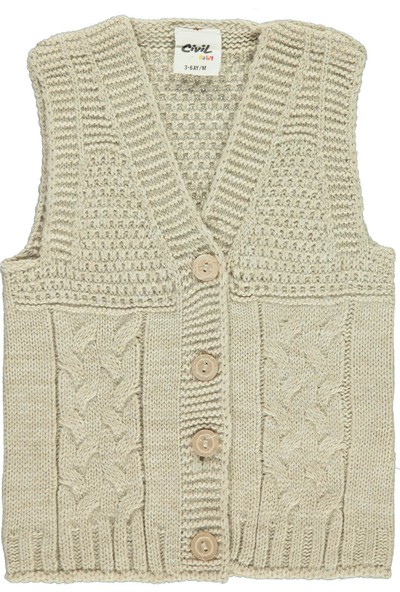 Civil Baby Bebek Triko Yelek 3-18 Ay Kahverengi