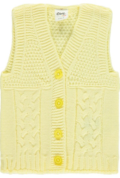 Civil Baby Bebek Triko Yelek 3-18 Ay Sarı