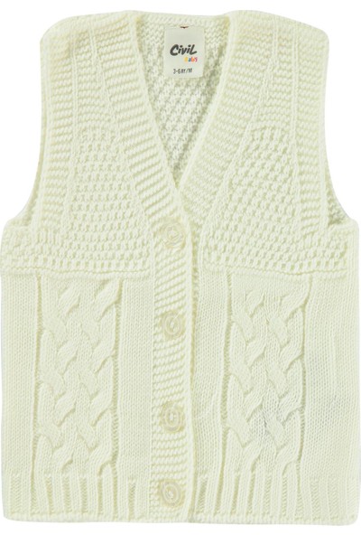 Civil Baby Bebek Triko Yelek 3-18 Ay Ekru