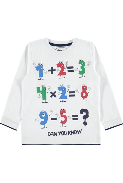 Civil Erkek Çocuk Sweatshirt 2-5 Yaş Beyaz