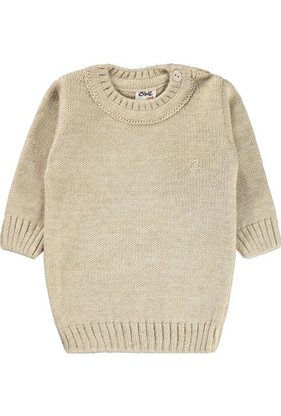 Civil Baby Erkek Bebek Triko Kazak 6-18 Ay Bej
